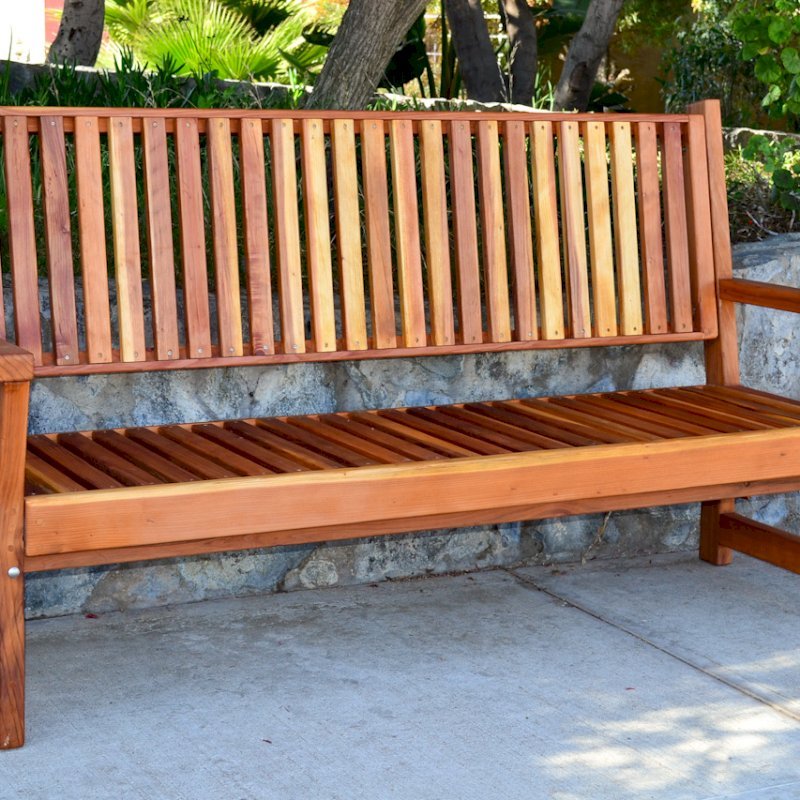 Redwood Garden Bench with Slats | Forever Redwood