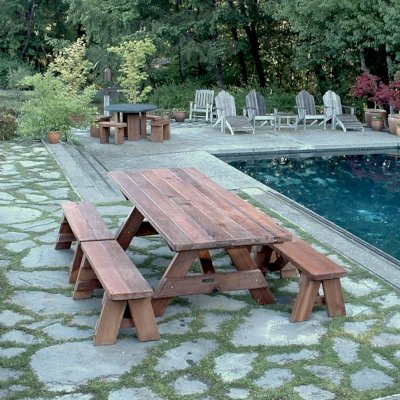 backyard picnic bench