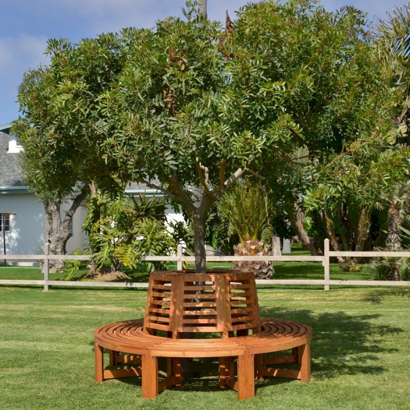 Outdoor Wood Tree Bench | Forever Redwood