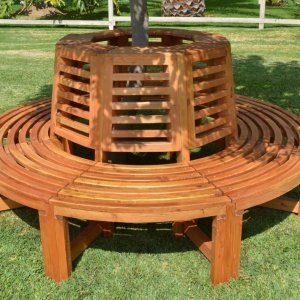 Outdoor Wood Tree Bench | Forever Redwood