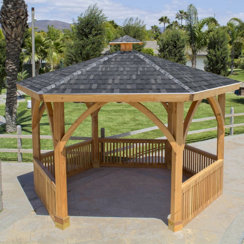 Hexagonal Park Pavilion: Custom Made Outdoor Wood Pavilion Kits