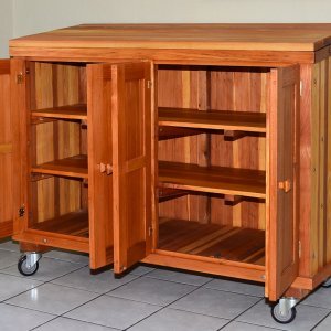 Kiyomi's Host Cart - Wood Kitchen Carts | Forever Redwood