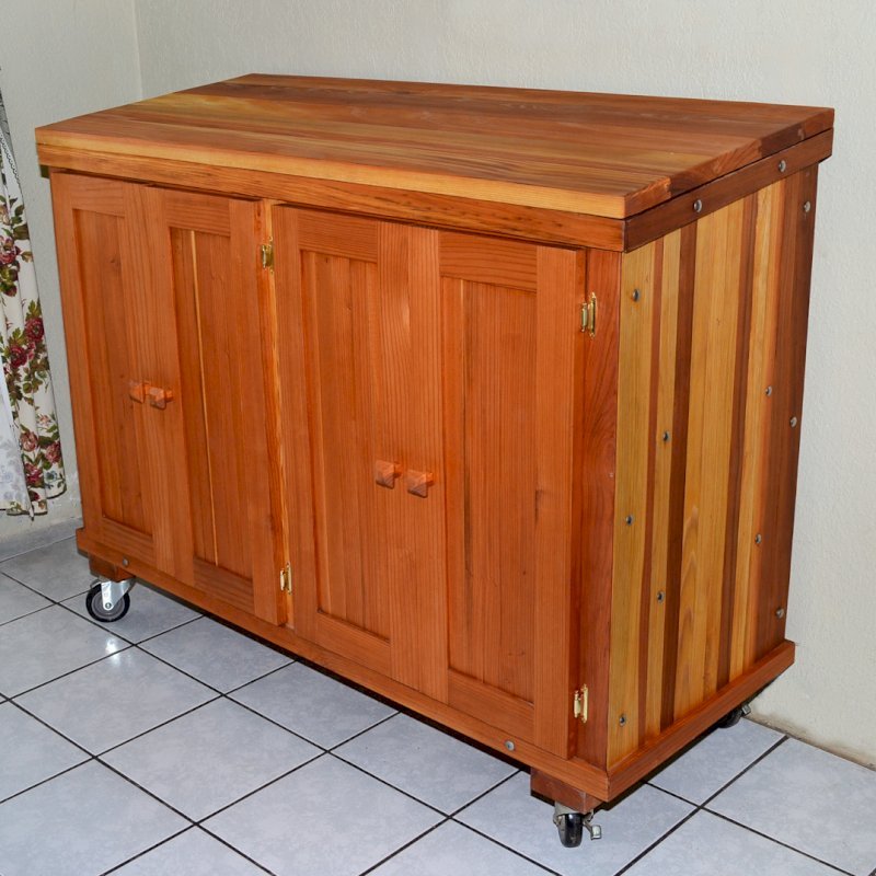 Kiyomi's Host Cart - Wood Kitchen Carts | Forever Redwood