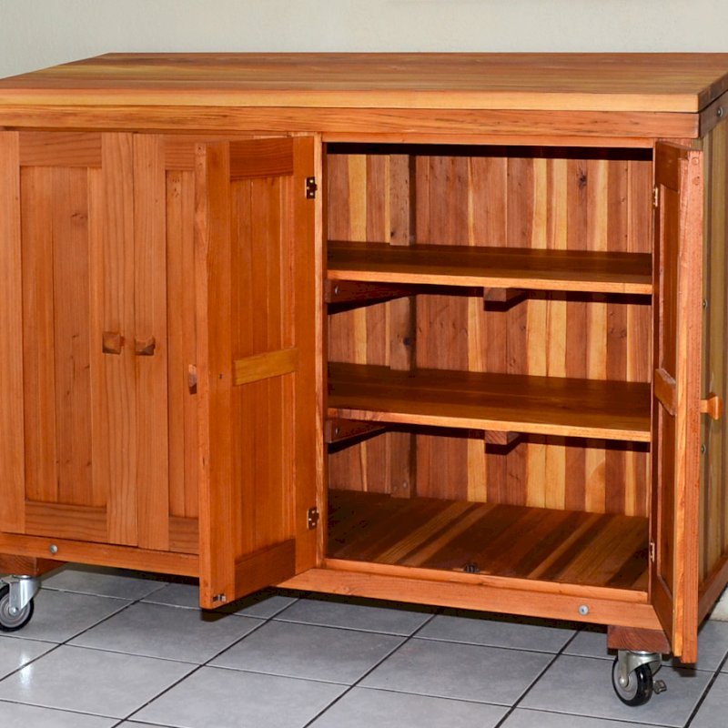 Kiyomi's Host Cart - Wood Kitchen Carts | Forever Redwood