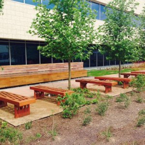 Redwood Lighthouse Garden Bench, Custom Wood Seating