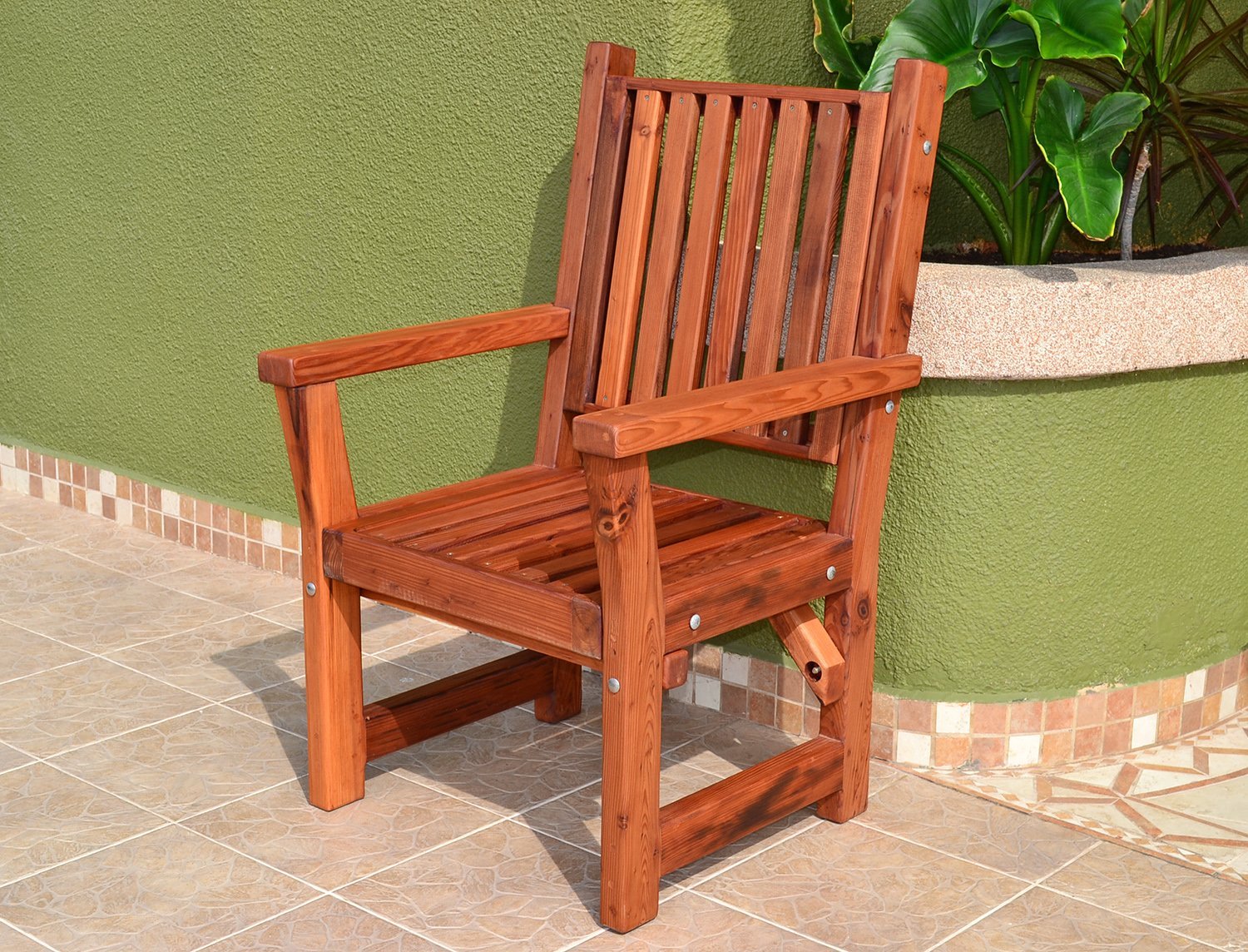 Massive Wooden Dining Chair, Custom Made from Redwood