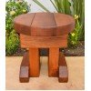 Mini 12 Inch Round Wood Side Table - Redwood Side Tables