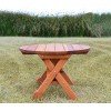 Round Wood Picnic Table with Wheels | Forever Redwood
