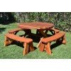 Round Wood Picnic Table with Wheels | Forever Redwood
