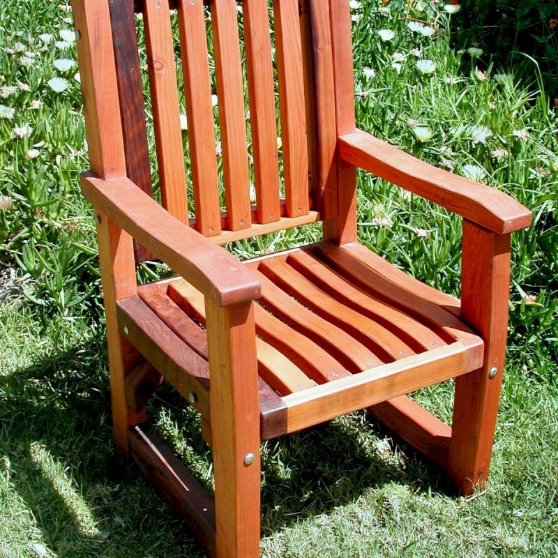 Redwood Dining Chair, Finely Finished Wooden Chair
