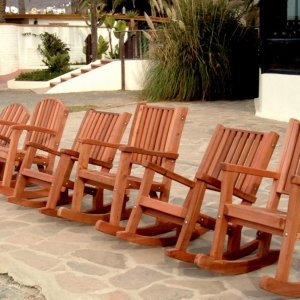Redwood Outdoor Rocker, Hand-crafted Wooden Rocker