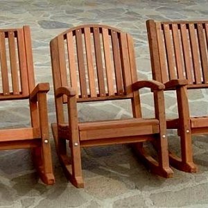 Redwood Outdoor Rocker, Hand-crafted Wooden Rocker
