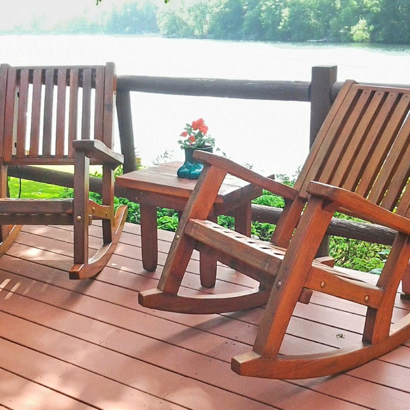 Redwood Outdoor Rocker, Hand-crafted Wooden Rocker