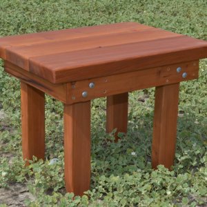 Sturdy Wood Side Table, Natural Redwood Side Tables