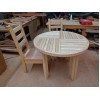 Round Wooden Card Table, Custom Redwood Tables for Sale