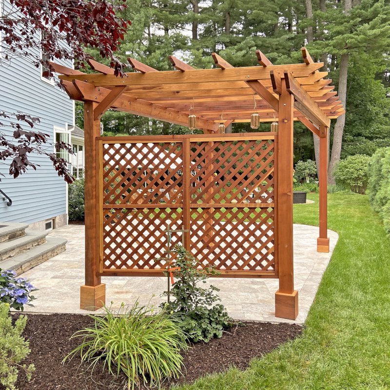 The Traditional Wooden Garden Pergola, Custom Made from Redwood