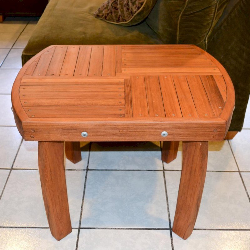 Custom Wood Side Table, Natural Redwood Side Tables