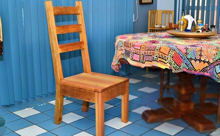 Wood Ladderback Chair, Finely Finished Wood Dining Chair