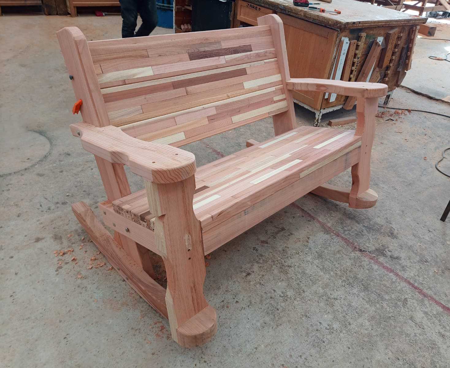 Rustic Wood Bench with Back for Garden Seating | Forever Redwood