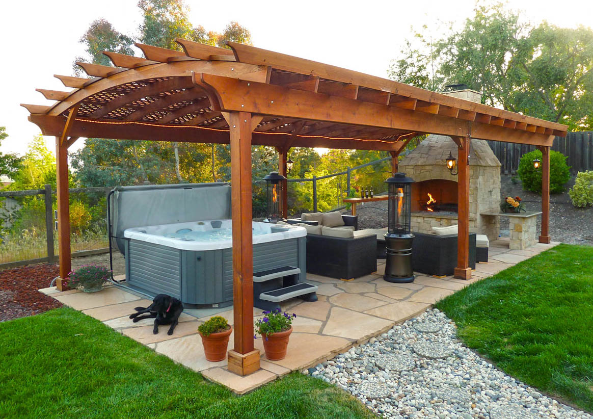 Arched Pergola Kits: Redwood Arched Garden Pergolas