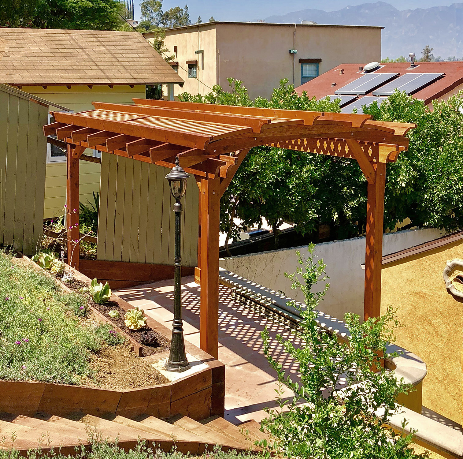 Arched Pergola Kits: Redwood Arched Garden Pergolas