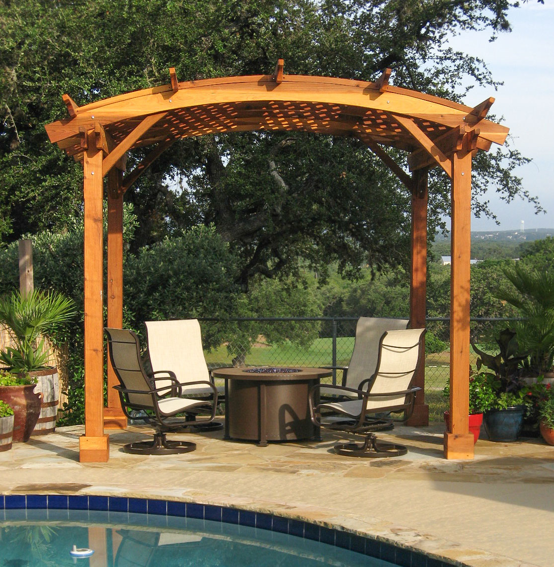 Arched Pergola Kits: Redwood Arched Garden Pergolas