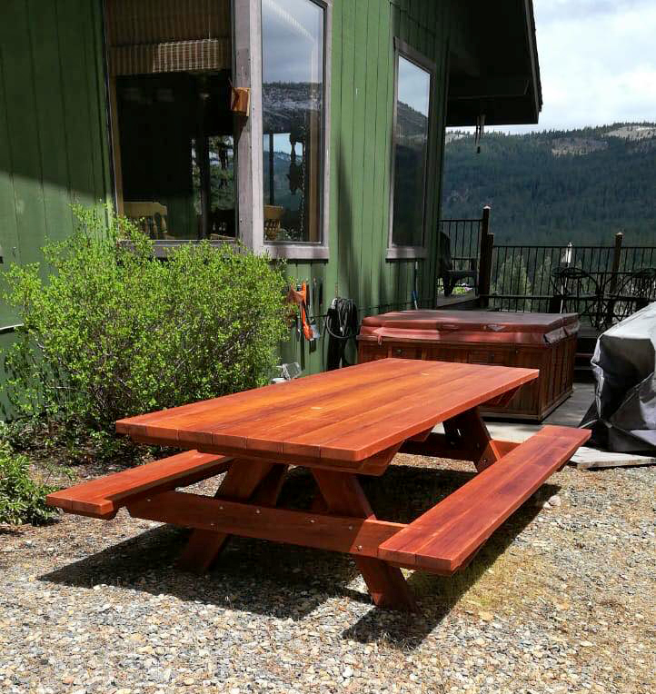 Redwood Picnic Table, Customize your Redwood Table