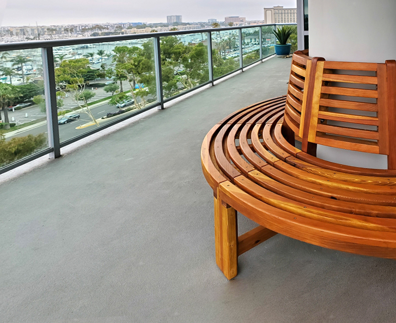 Half Circle Tree Bench for Garden Seating | Forever Redwood