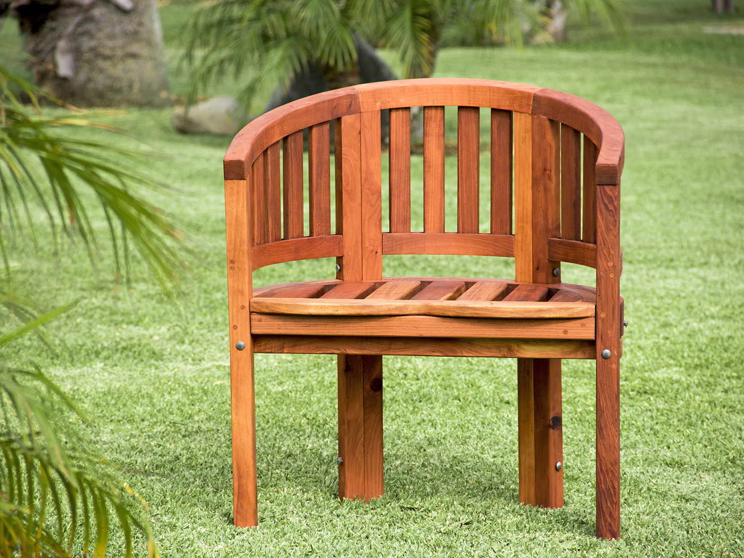 Jane's Key West Semi-Circle Chair, Custom Redwood Chair
