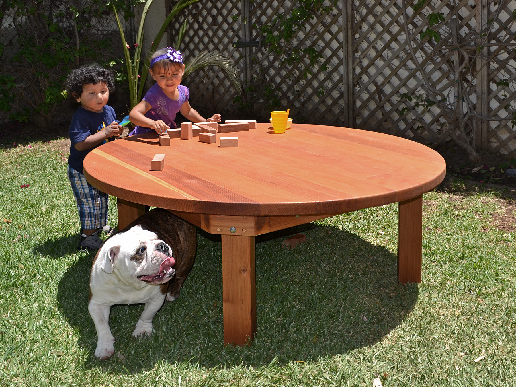 Kids Outdoor Wood Table, Durable Redwood Tables, All Sizes