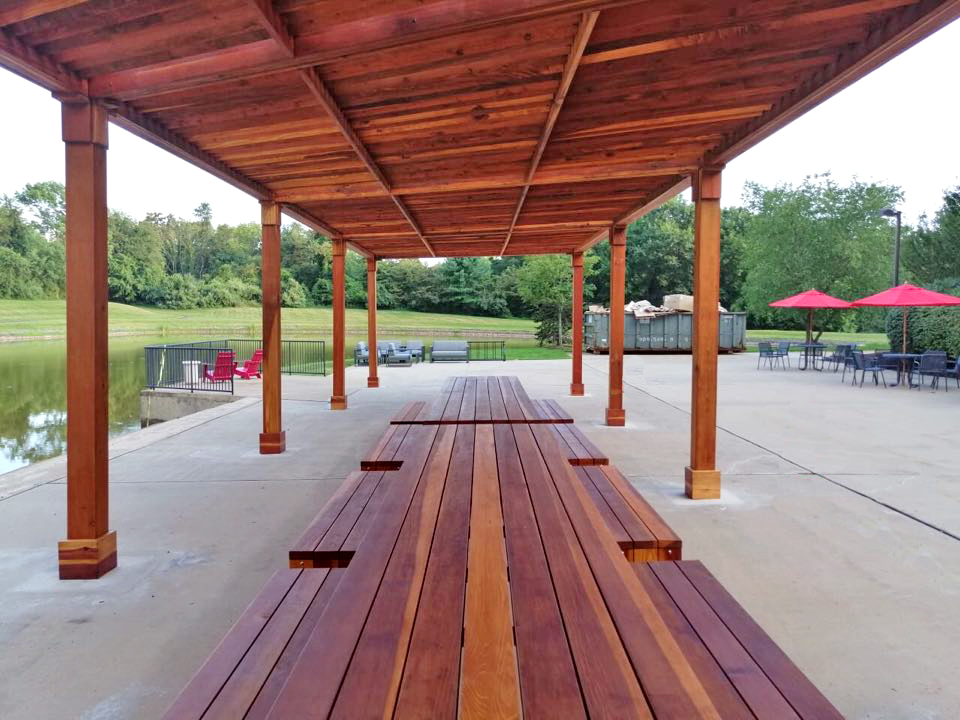 Maynard Modern Redwood Patio Table | Forever Redwood