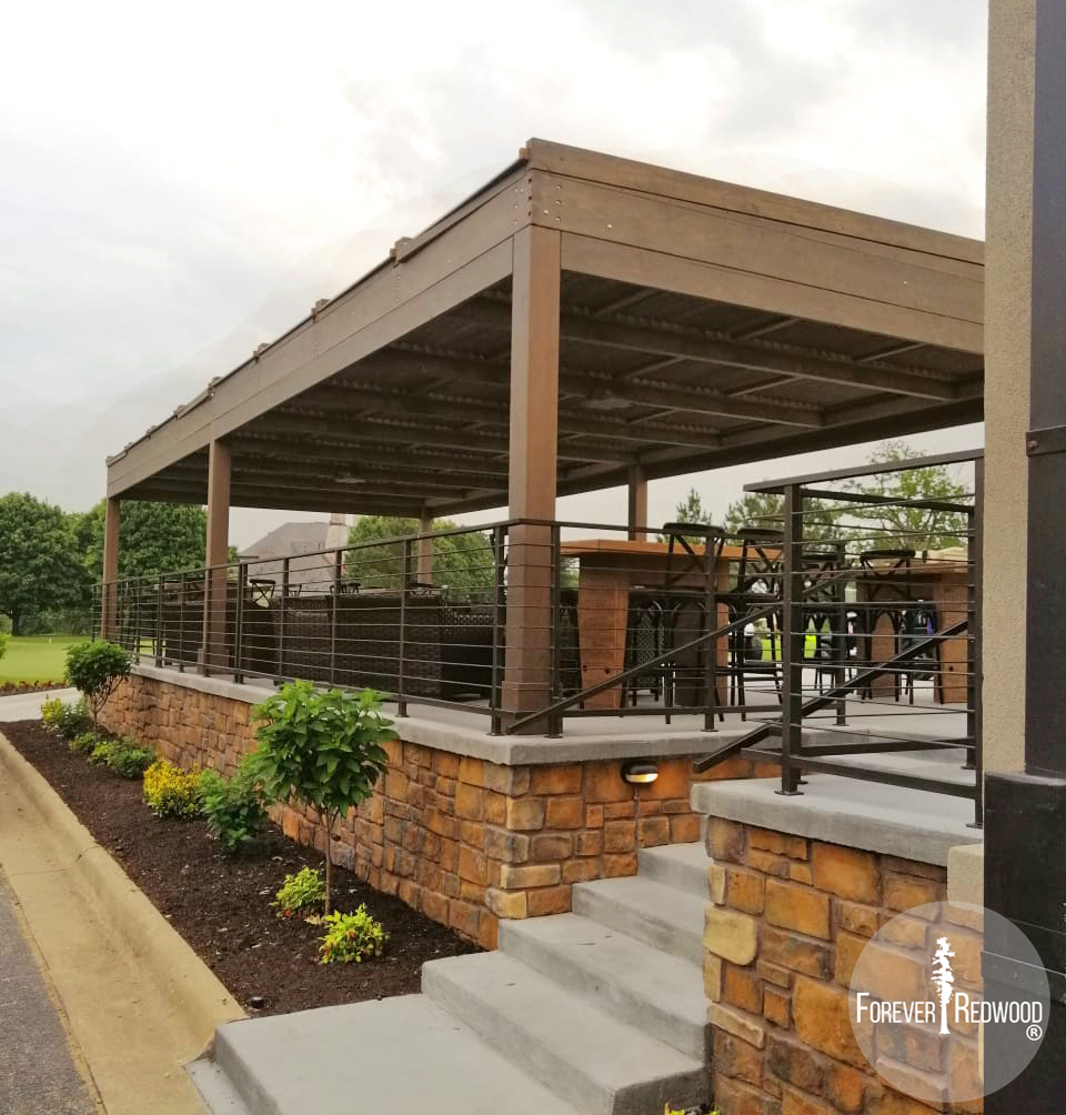 Modern Louvered Garden Pergolas, Custom Made from Redwood