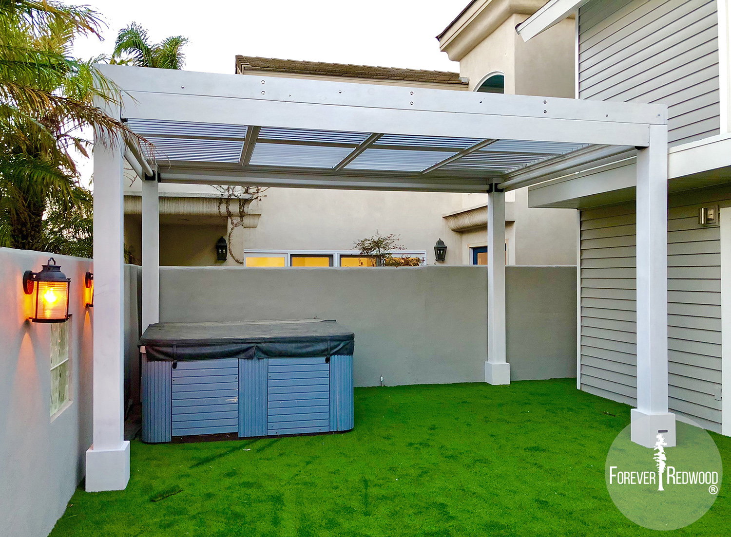 Modern Louvered Garden Pergolas, Custom Made from Redwood