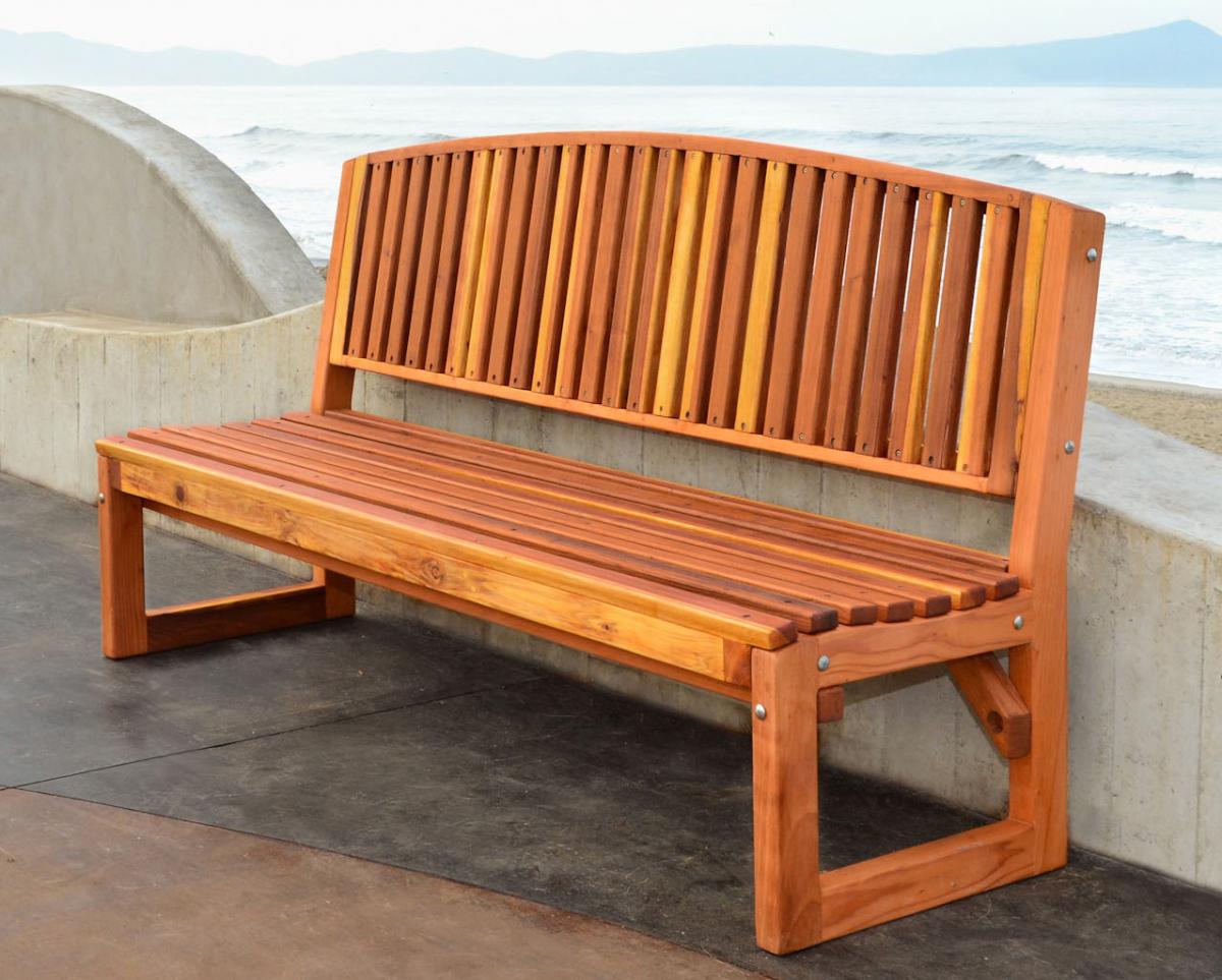 Moonlight Redwood Bench