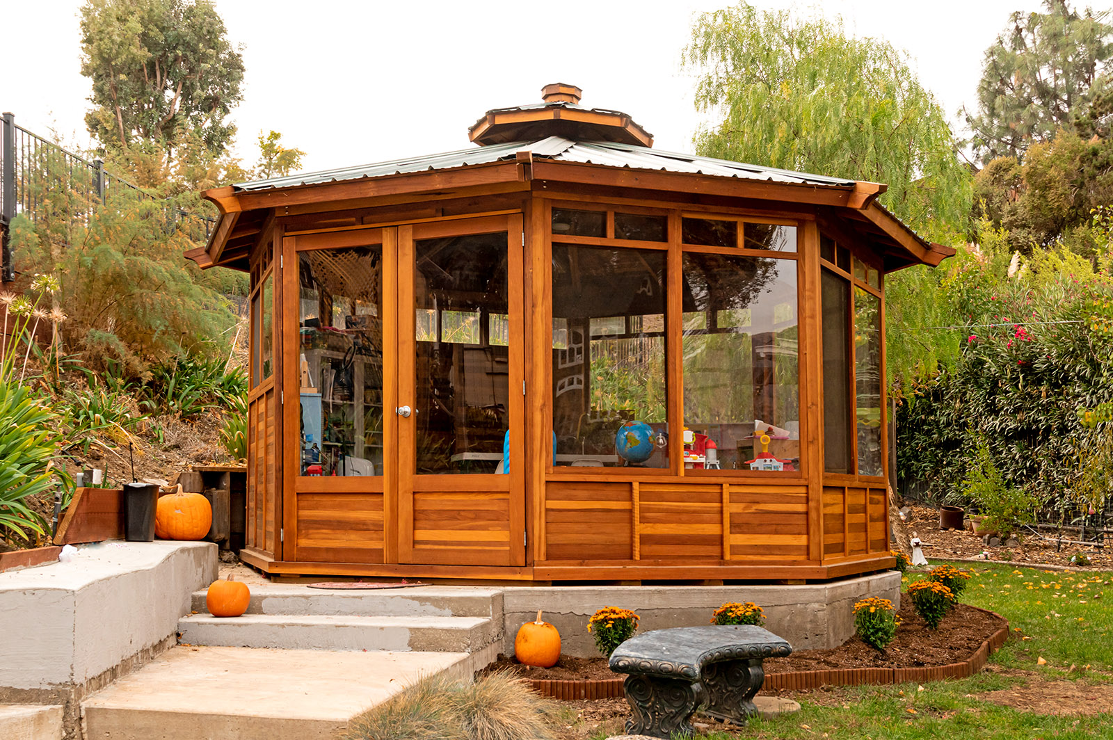 Octagonal Gazebo: Sunroom Wood Gazebo Kit for Sale