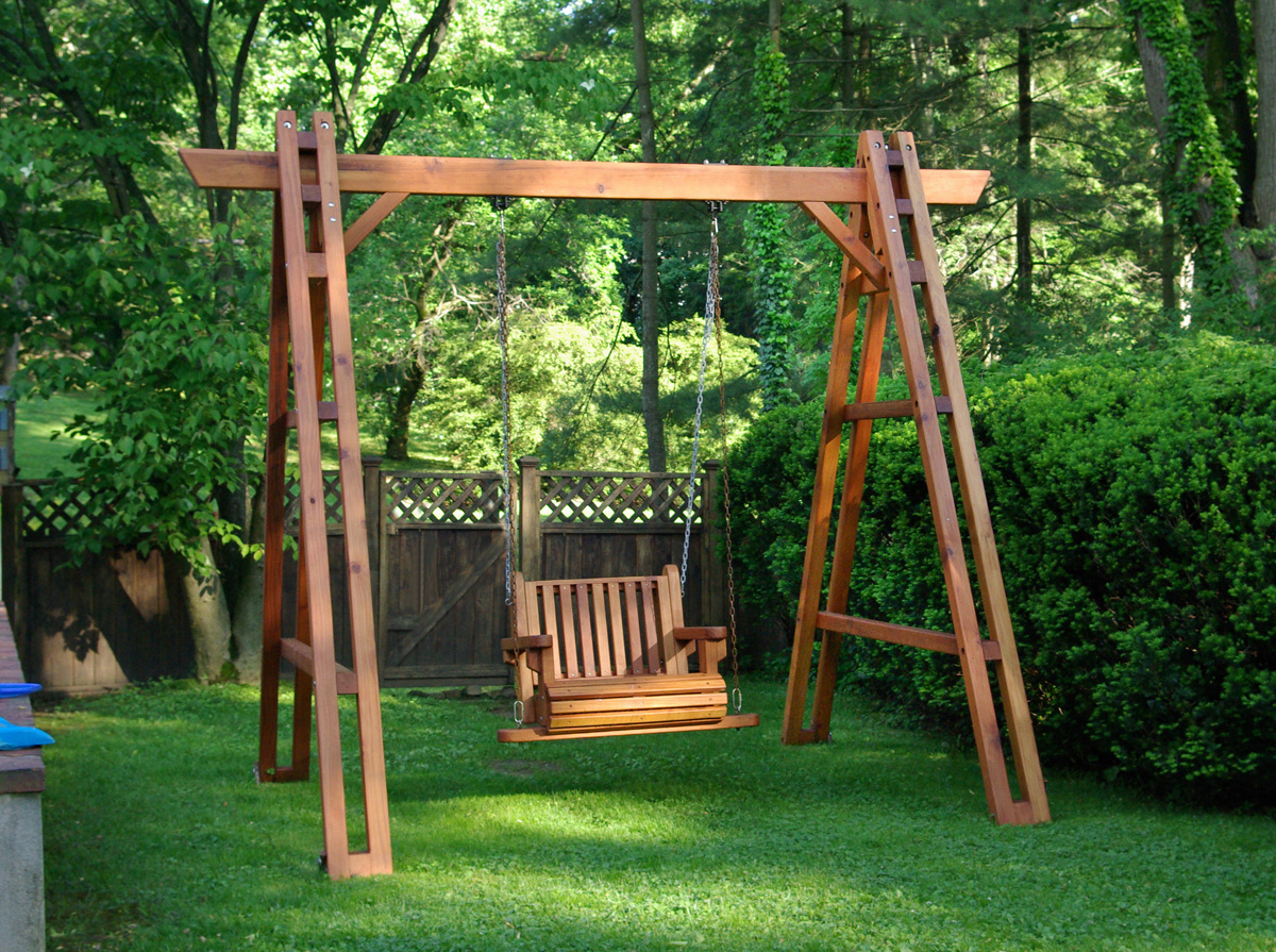 Rory's Armchair Swing Set - Redwood swings| Forever Redwood
