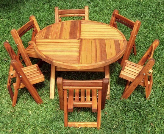 Round Folding Wood Tables for Kids | Forever Redwood