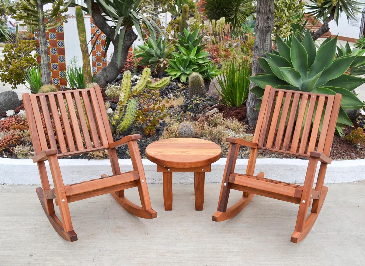 Redwood Outdoor Rocker, Hand-crafted Wooden Rocker