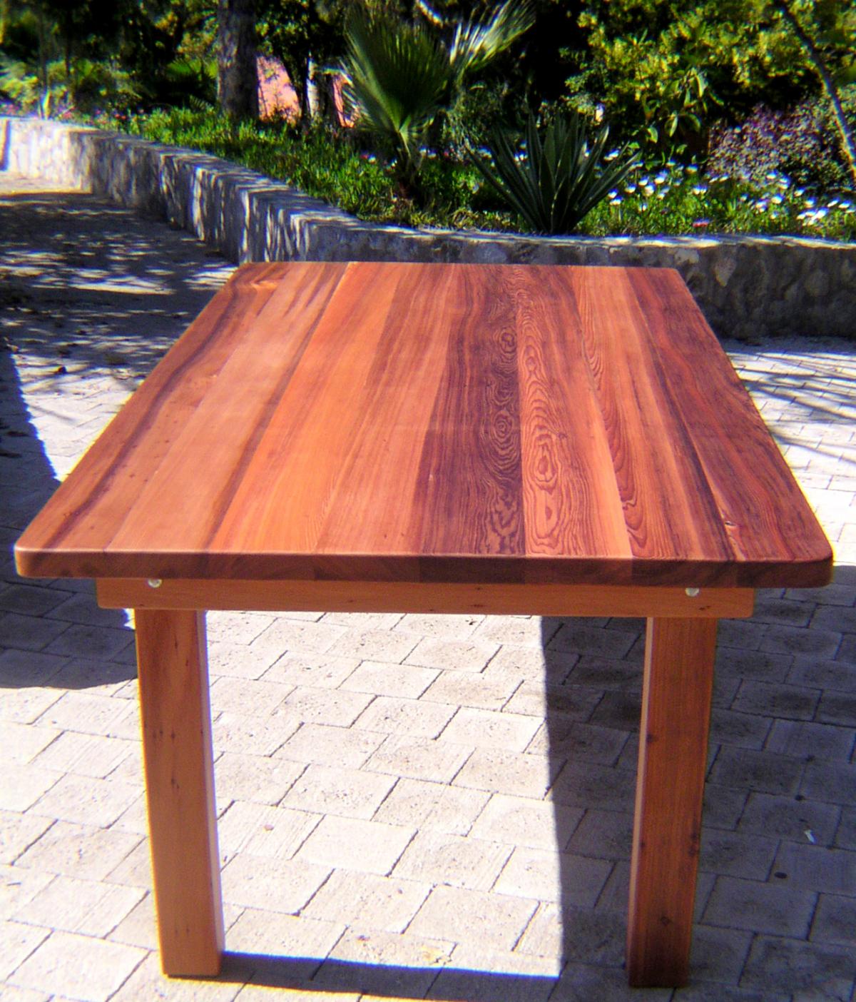 Redwood Patio Table: Custom Made Redwood Dining Tables