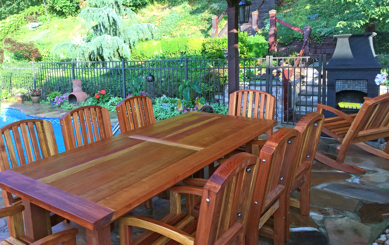 Redwood Patio Table: Custom Made Redwood Dining Tables