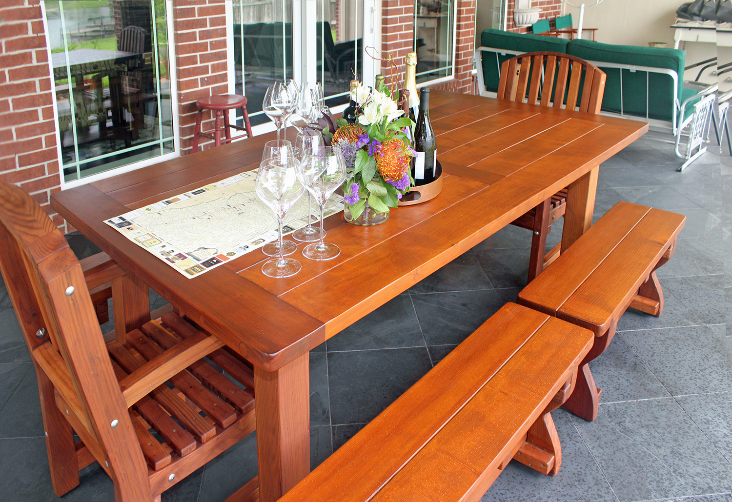 Redwood Patio Table: Custom Made Redwood Dining Tables