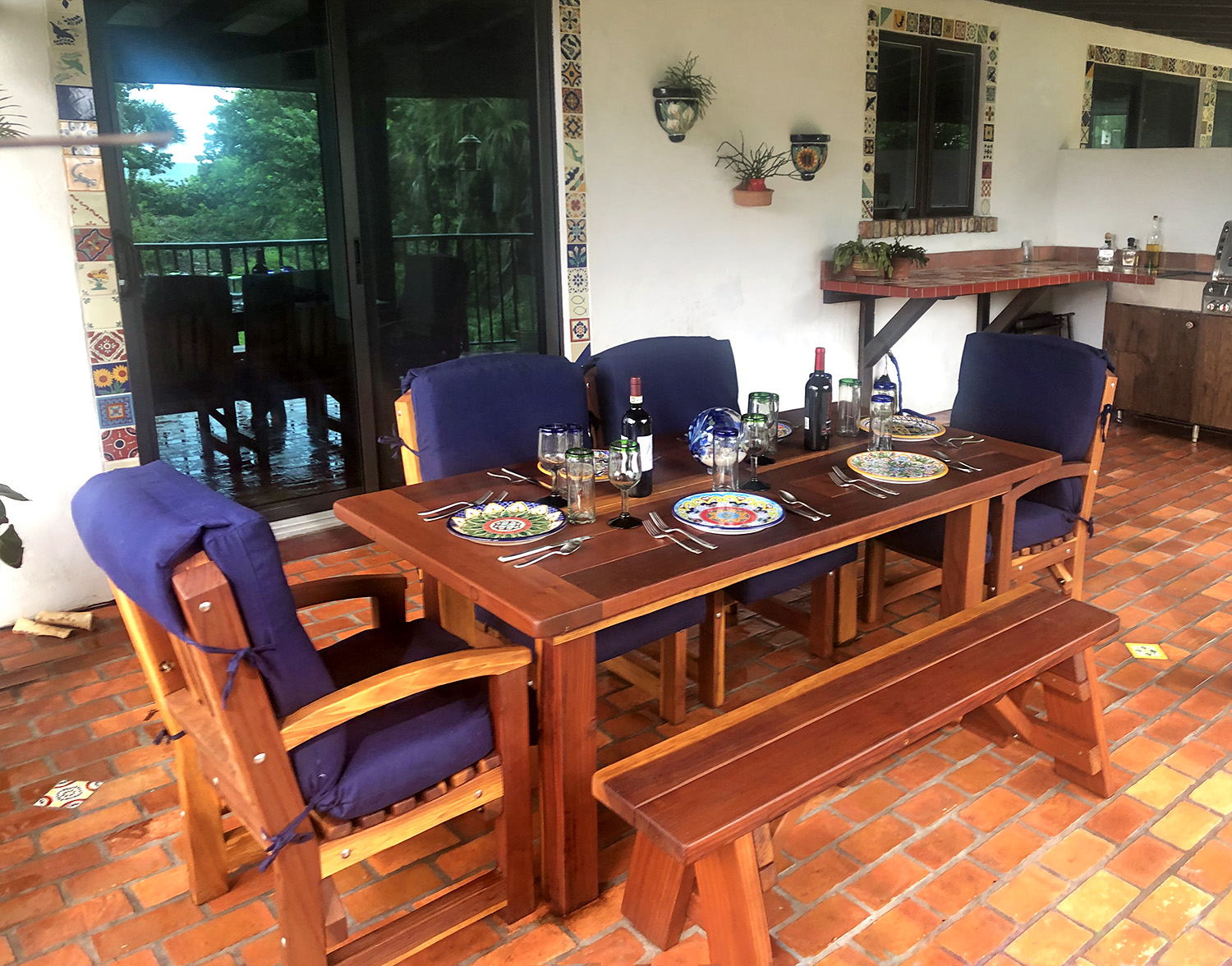 Redwood Patio Table: Custom Made Redwood Dining Tables