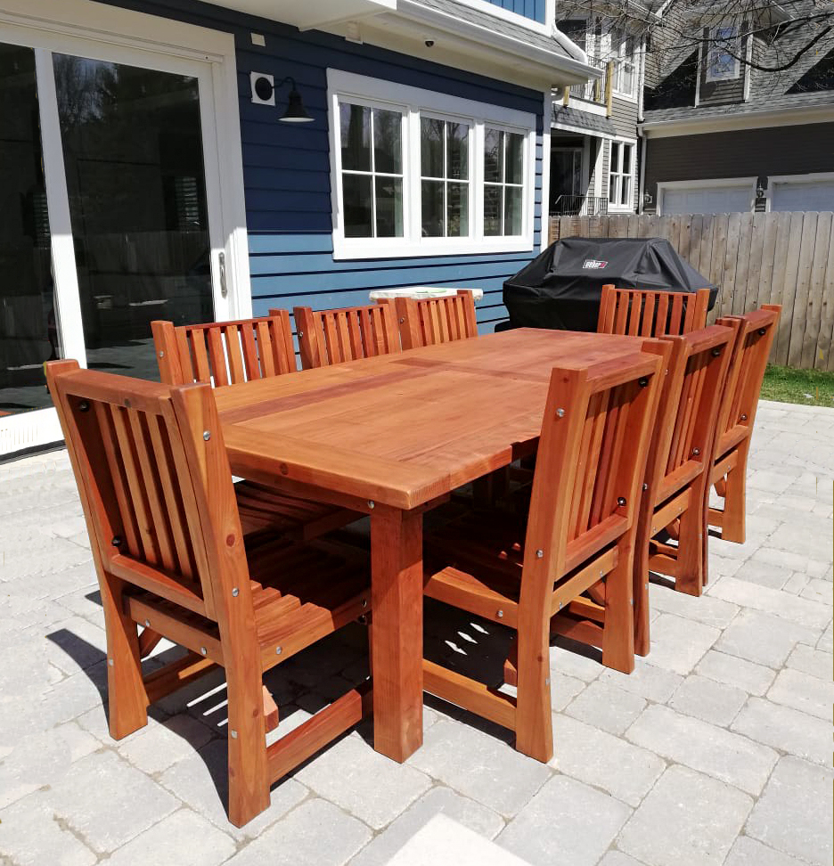 Redwood Patio Table: Custom Made Redwood Dining Tables