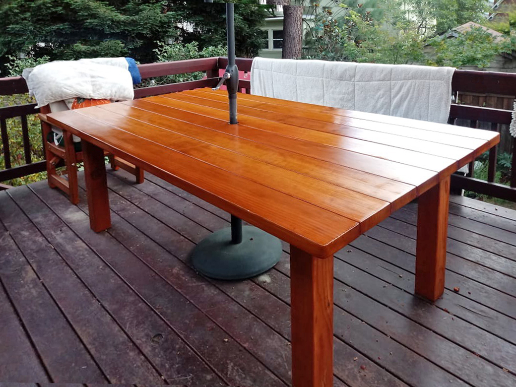 Redwood Patio Table: Custom Made Redwood Dining Tables