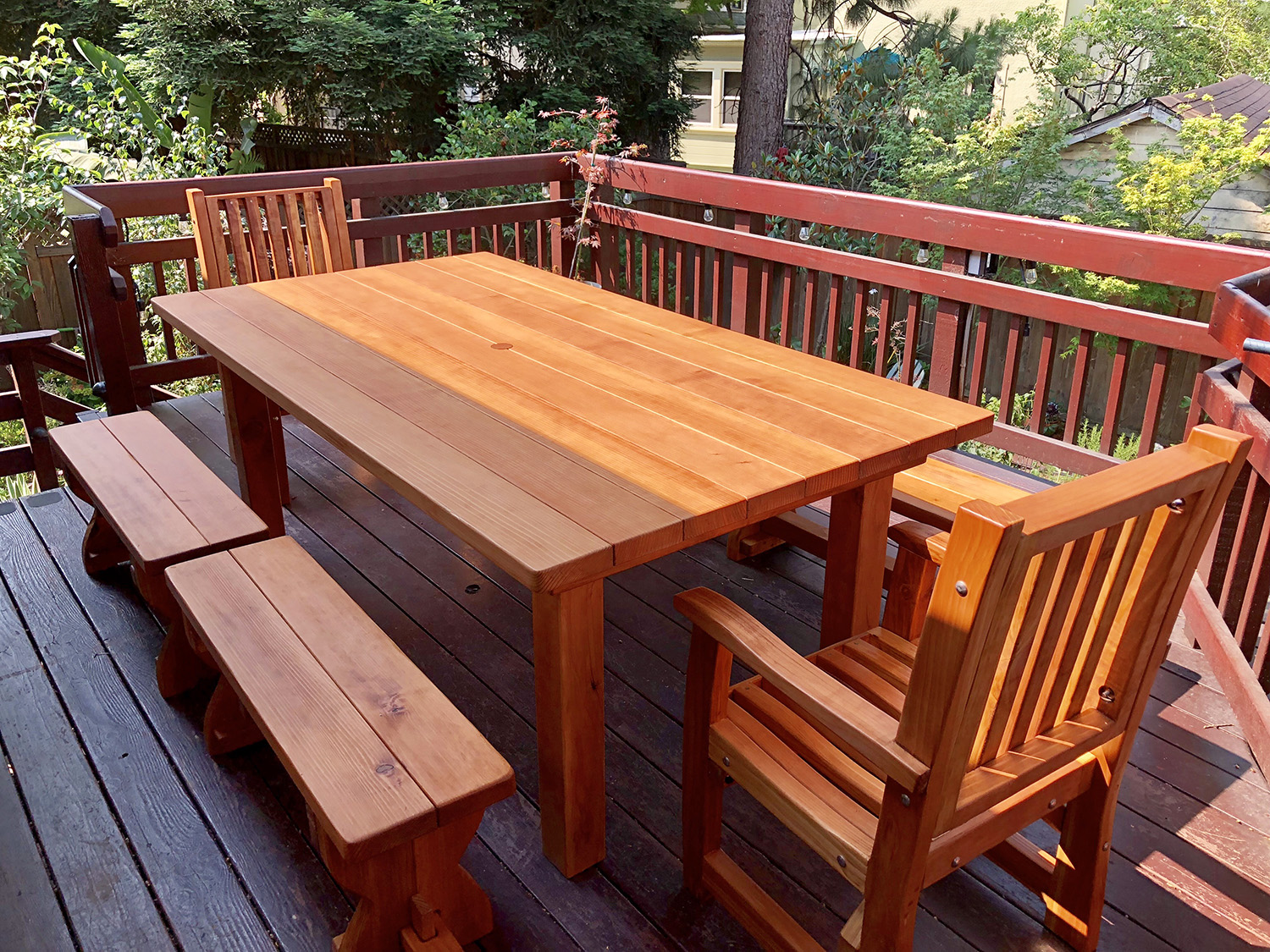 Redwood Patio Table: Custom Made Redwood Dining Tables