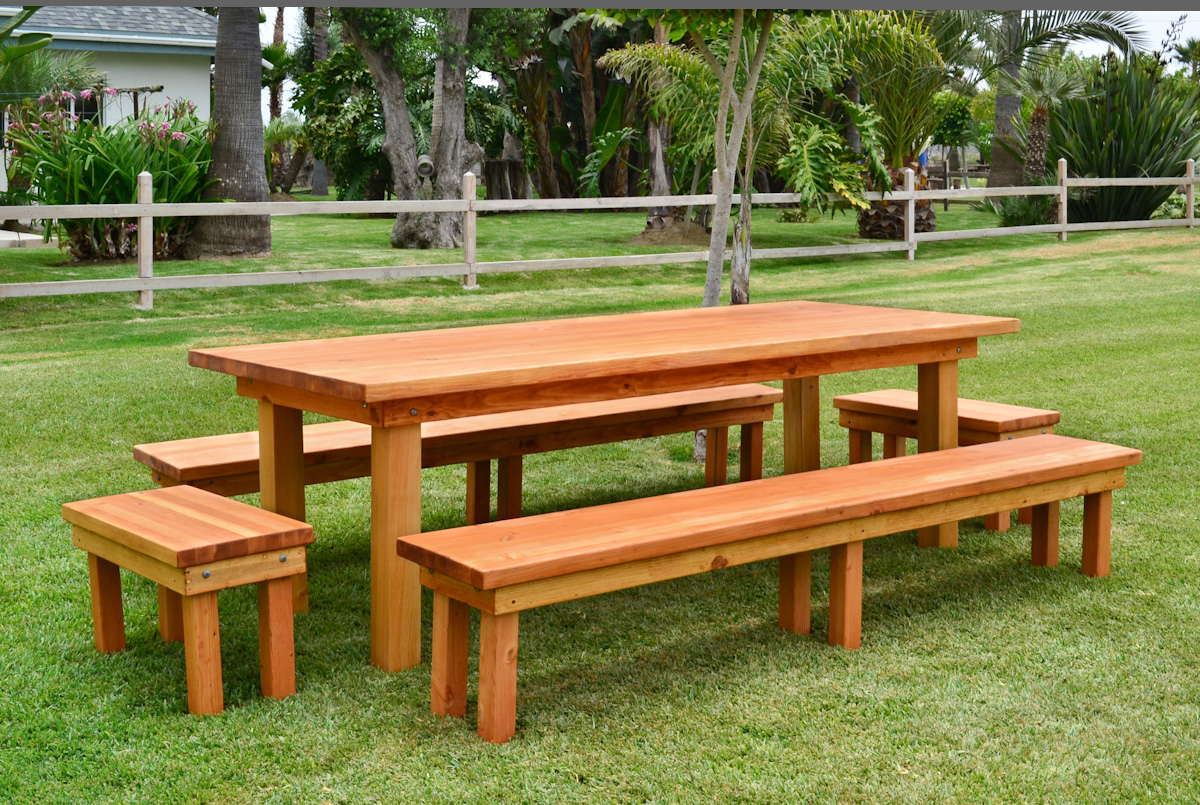 Redwood Patio Table: Custom Made Redwood Dining Tables