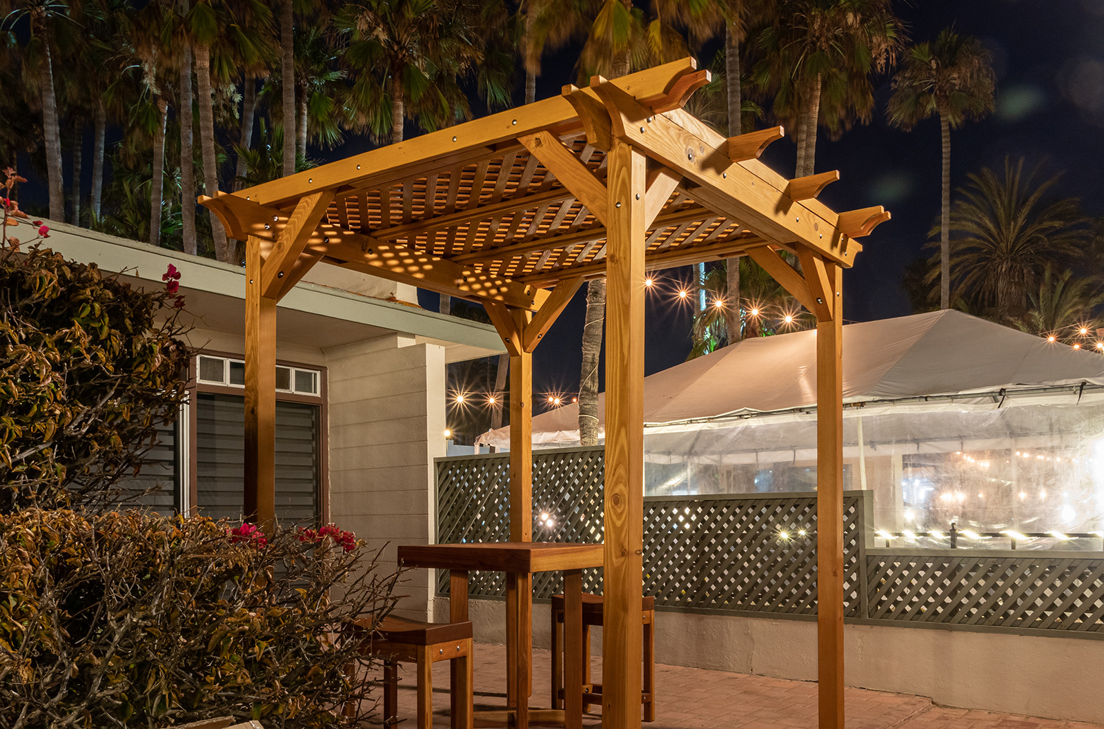 Small Lattice Pergola, Custom Made from Redwood