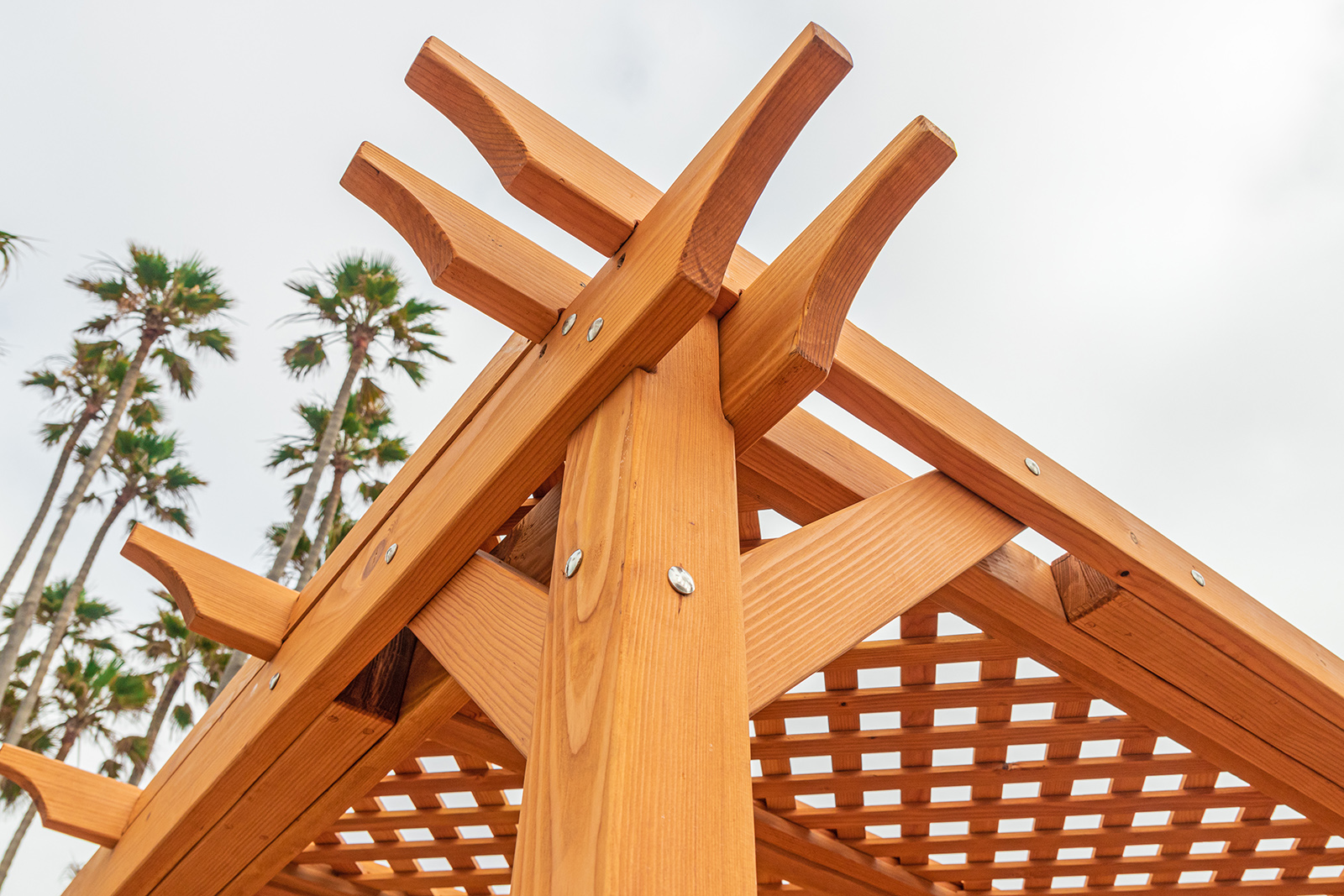 Small Lattice Pergola, Custom Made from Redwood
