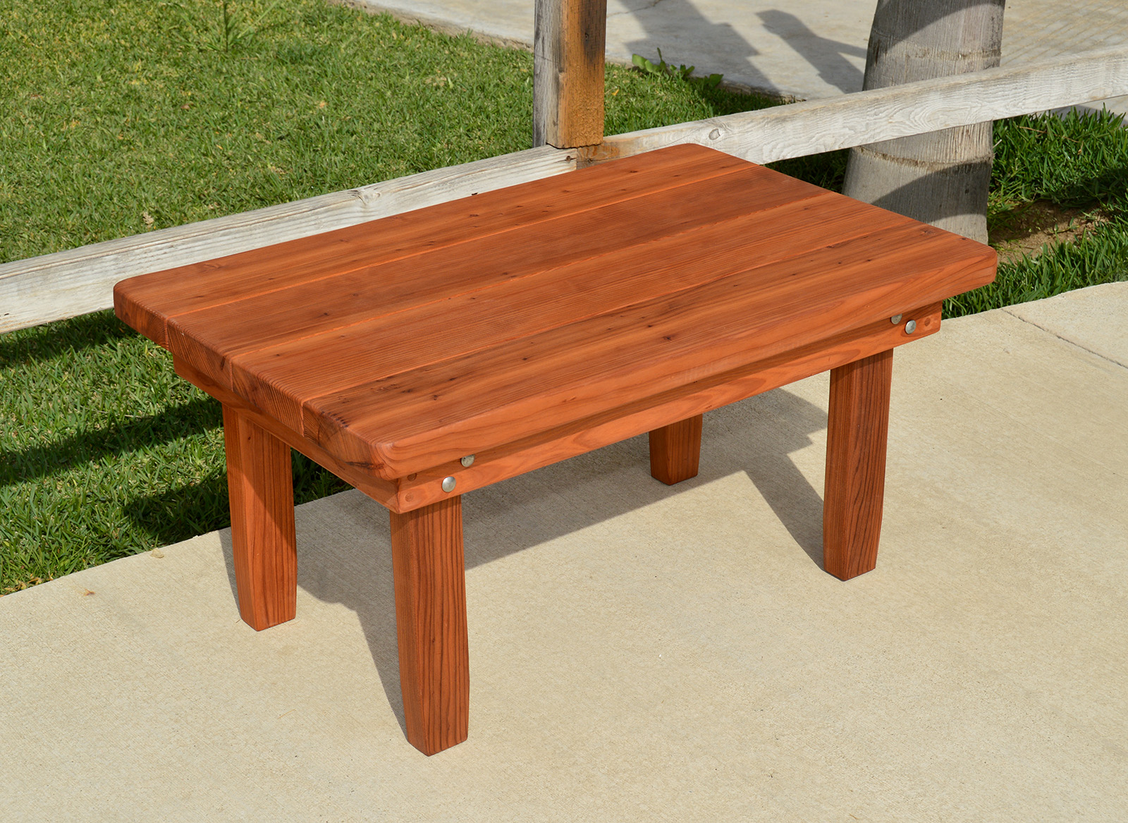 Sturdy Wood Side Table, Natural Redwood Side Tables