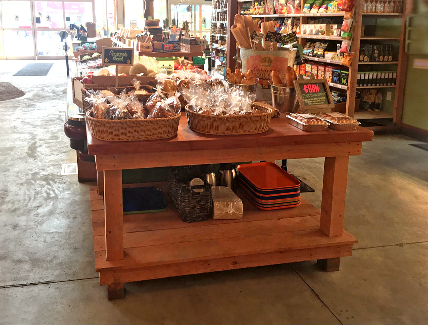 Heavy Duty Wood Workshop Table - Solid Redwood Table